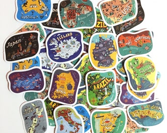 Country stickers | Etsy