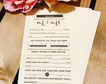 Wedding advice cards | Etsy