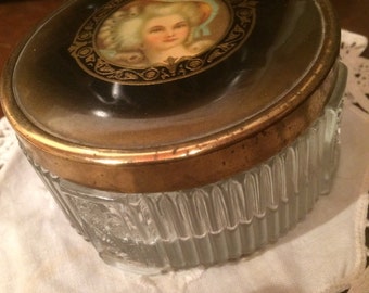 Victorian powder jar | Etsy