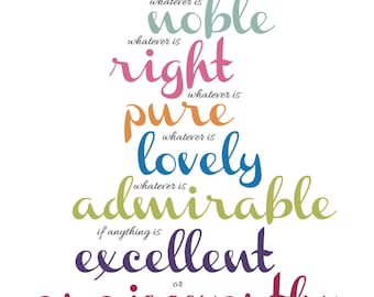 Whatever is pure | Etsy