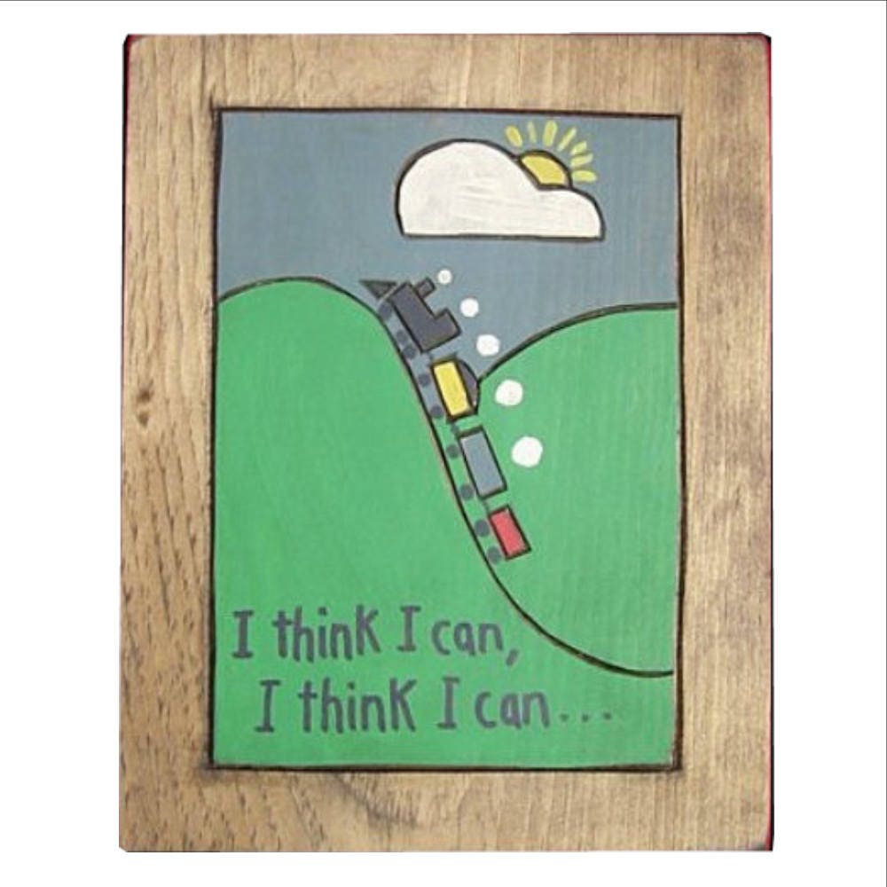 Trains I think I can I think I can Wooden Painting