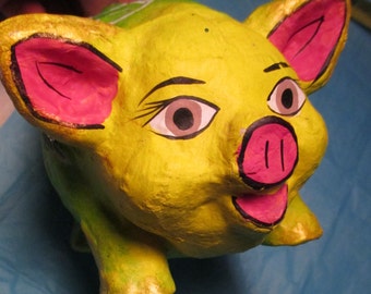 Paper mache pig | Etsy