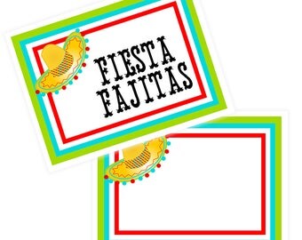 Fiesta food labels | Etsy