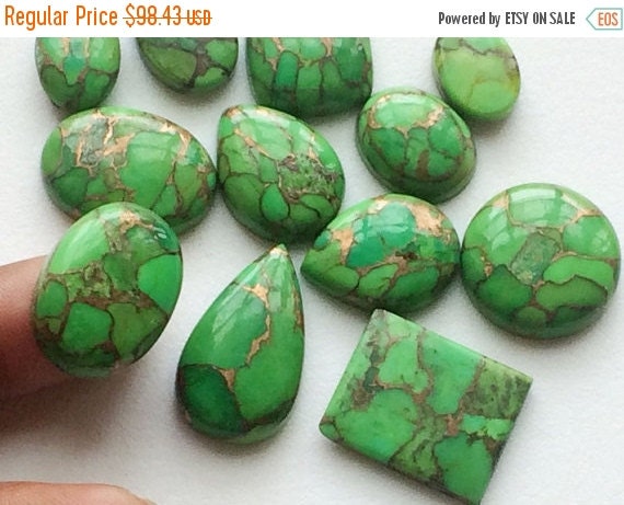 50% ON SALE WHOLESALE 8 Pcs Green Copper by gemsforjewels on Etsy
