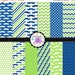Mustache Digital Papers Navy and Green baby boy digital