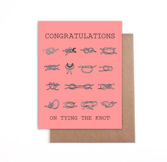 Congratulations on tying the knot 4x5 card