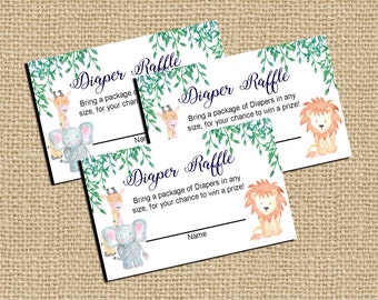 Safari diaper raffle | Etsy