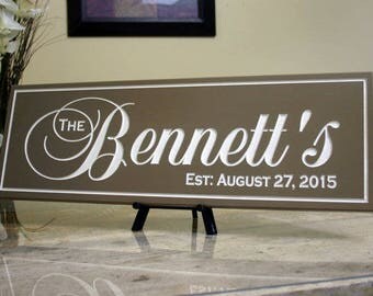 Family name plaque | Etsy