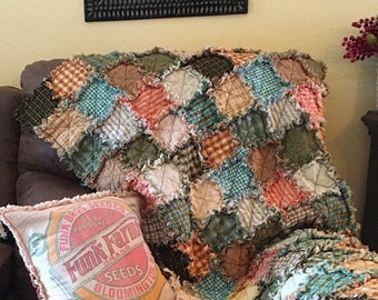 Rustic Handmade Rag Quilts for the Whole by TheLaughingBlackbird
