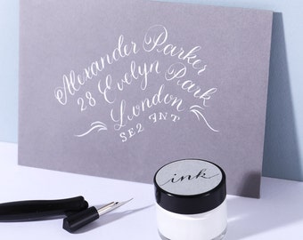 Calligraphy kit B&W inks : Starting White calligraphy