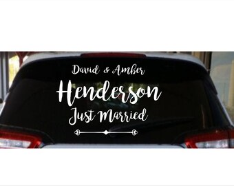 Wedding car decal | Etsy