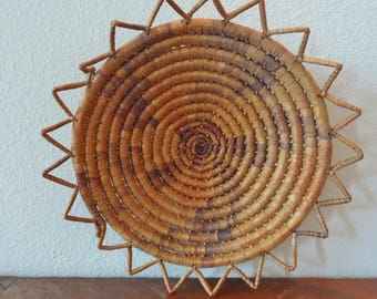 Coiled Basket : Native American Apache Coiled Basket 27
