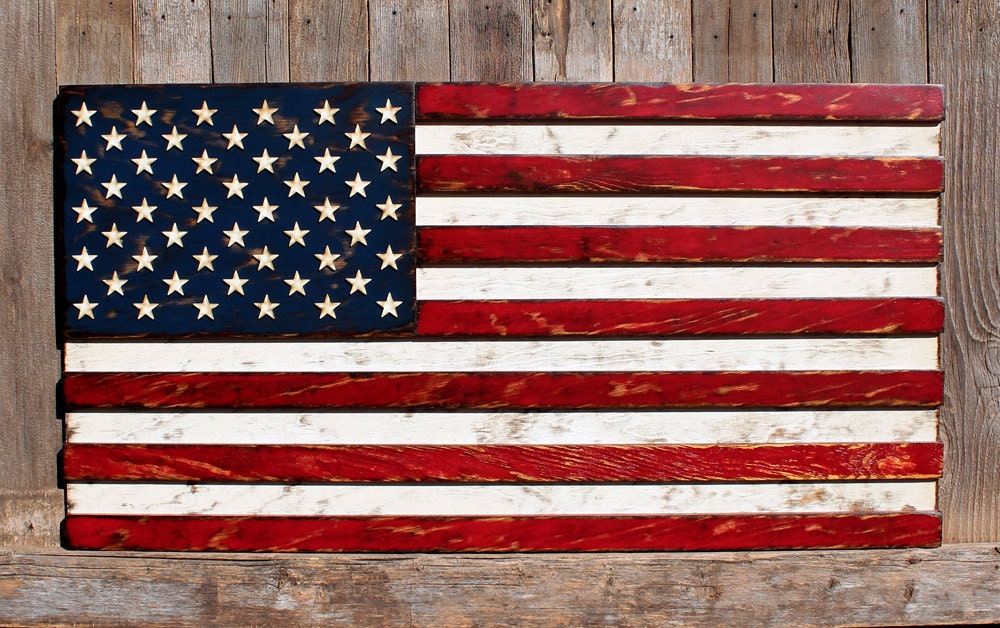 USA Flag American Flag Rustic American Flag Patriotic Wall