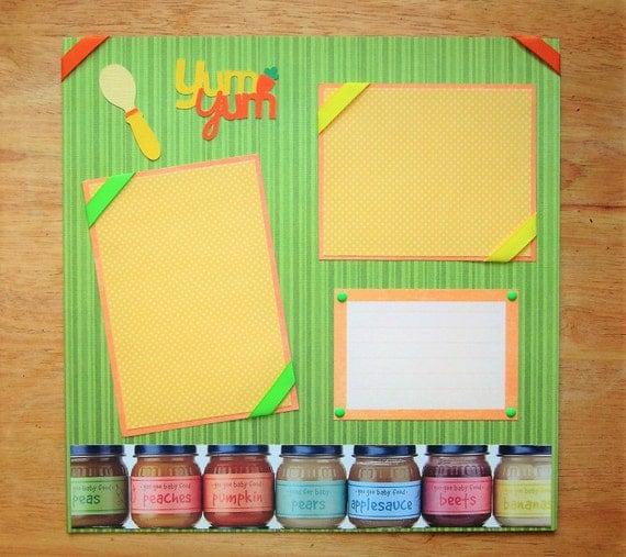Baby Food Scrapbook Page Baby Food Scrapbook Layout 12 x