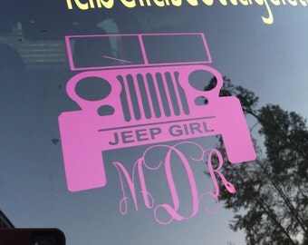 Pink jeep decal | Etsy
