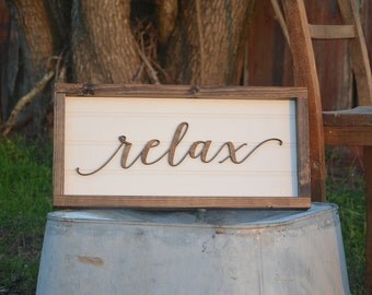 Relax sign | Etsy
