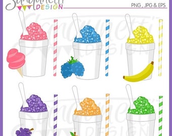 Snow cone clipart | Etsy