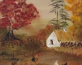 Chicken painting | Etsy