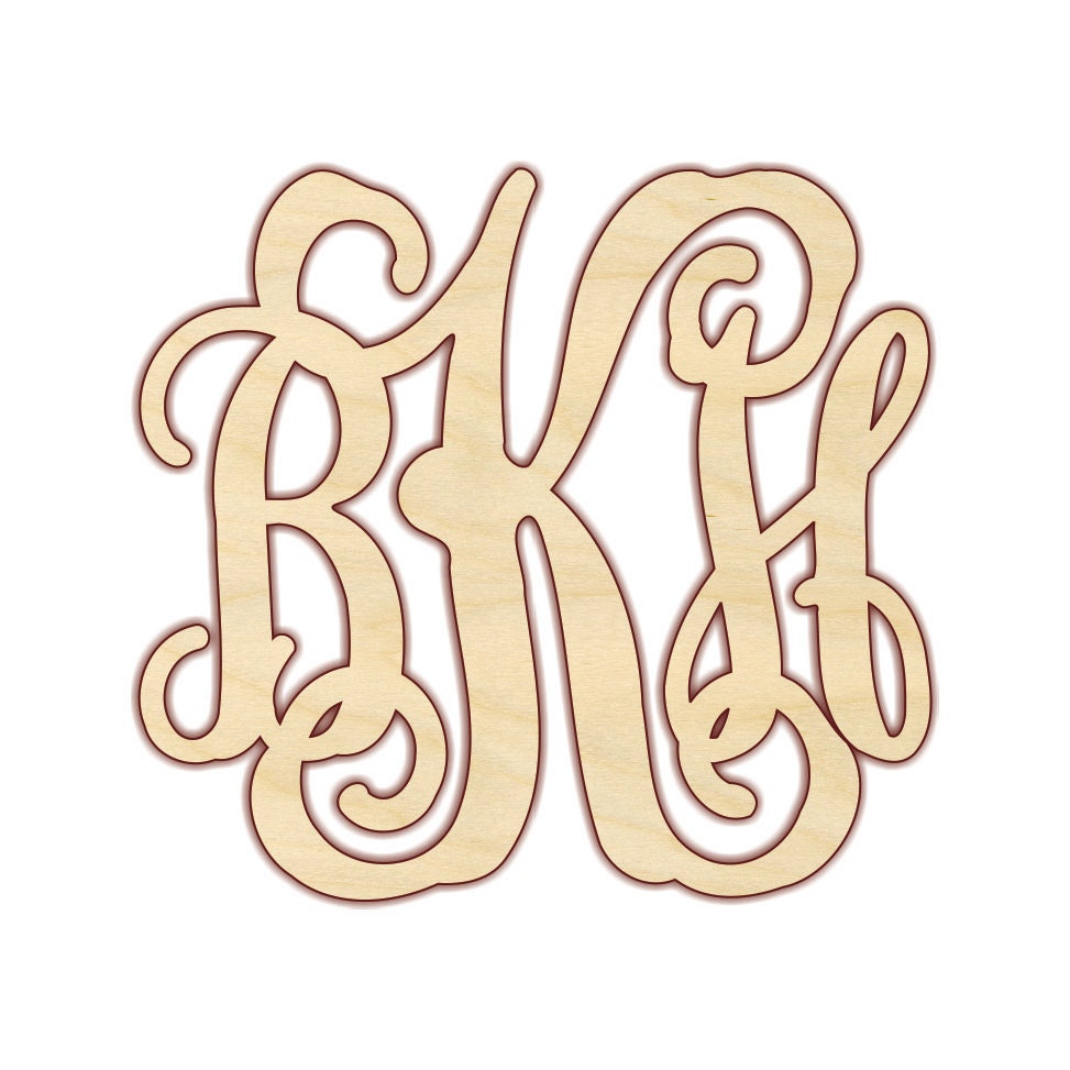Wooden Monogram 3 Letter Monogram Wood Monogram Initials