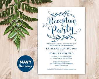 Wedding Reception Party Invitation Template Kraft Reception
