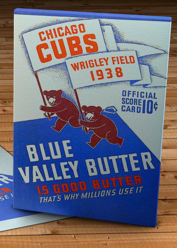 1938 Vintage Chicago Cubs Baseball Program Canvas Gallery
