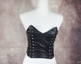 Leather bustier | Etsy
