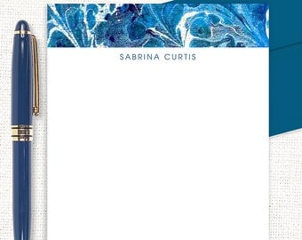 personalized notePAD vintage marble paper BREE CHARTREUSE