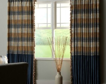 Color block curtains | Etsy