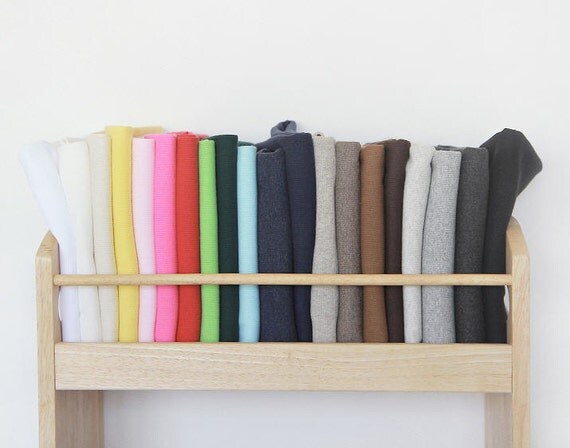 Ribbing Cotton Rib Knit Fabric in 18 Colors By the Yard