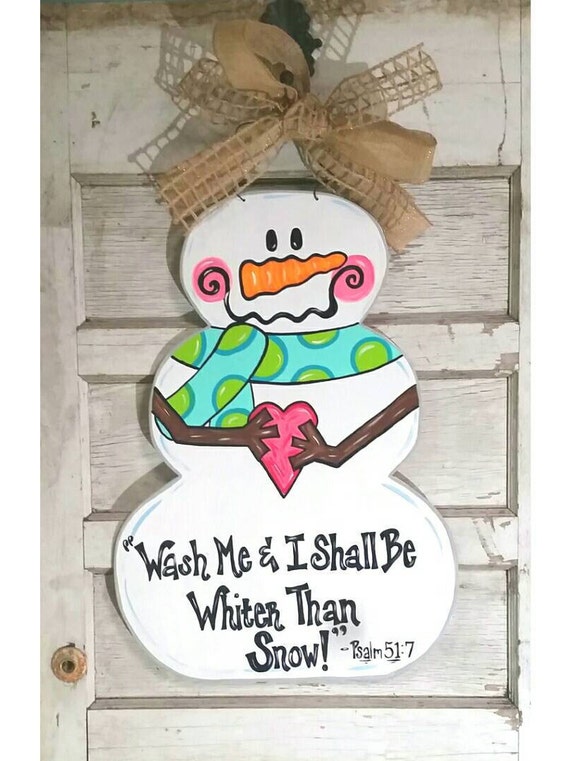 Items similar to Snowman winter colorful rustic wood door hanger sign ...