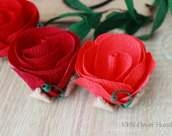 Rustic Wedding Decor Paper Table Flowers Set by VENDecorHandmade