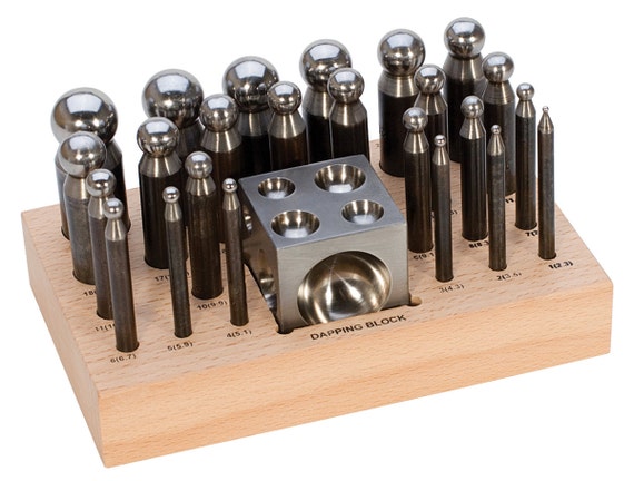 26 Piece Dapping Doming Punch Block Set 2.3 mm to 25 mm