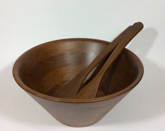 Wooden salad bowl | Etsy