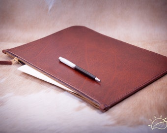 Zipper leather folio | Etsy