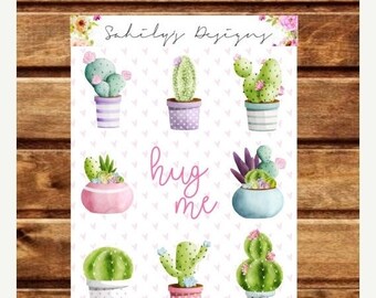 Cactus stickers | Etsy