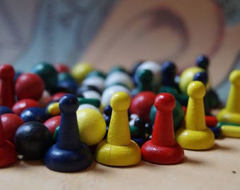 Wooden game pieces | Etsy