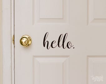 Hello wall decal | Etsy
