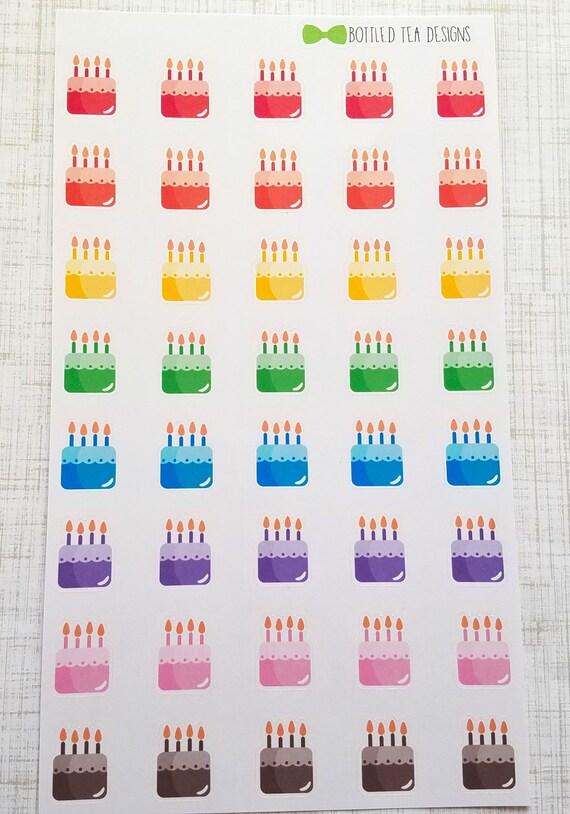 Birthday Cake Stickers Set of 40 Item 378