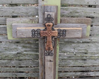 Rustic metal cross | Etsy