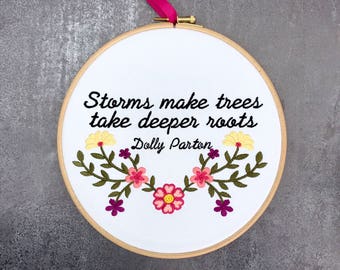 Embroidered quote | Etsy