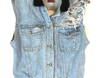 Custom denim vest | Etsy