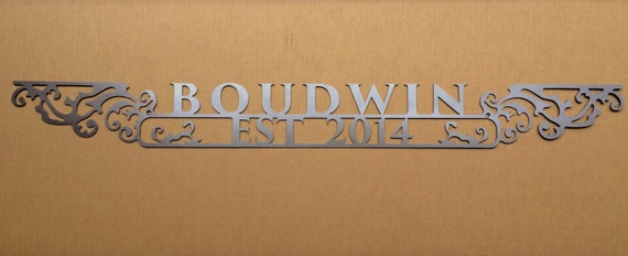 Custom Metal Sign Last Name Wall Art Established Year