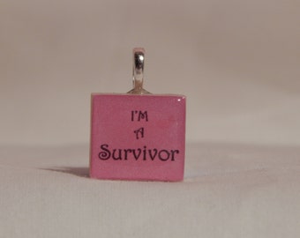 Items similar to Cursive Survivor Word Necklace in Sterling Silver on ...
