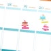 Happy Birthday Cake Reminder Cute Kawaii Planner Stickers for