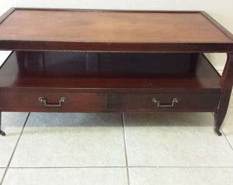 Leather top table | Etsy