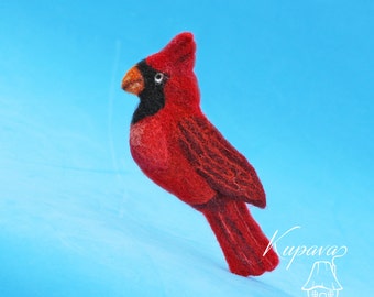 Needle felt cardinal | Etsy