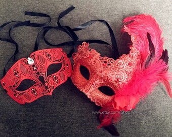 Masquerade mask pair | Etsy