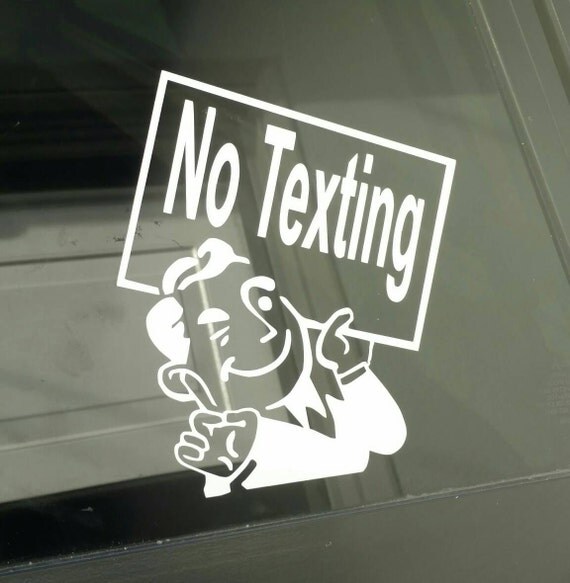 No Texting decal retro design die-cut vinyl sticker warning