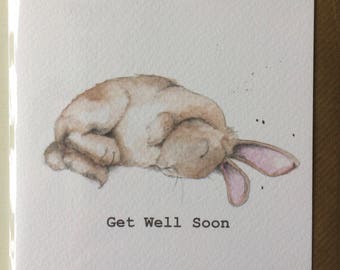 Get well rabbit card | Etsy