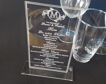 Acrylic menus | Etsy